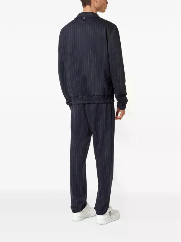 BILLIONAIRE Pinstripe Zip-up Jacket - Blue