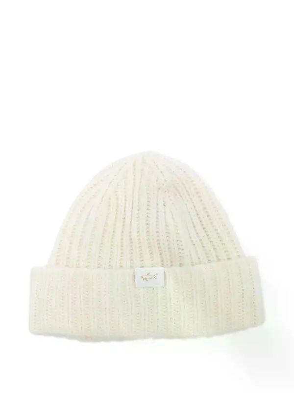 Paul & Shark Ribbed Wool-blend Beanie - Neutrals