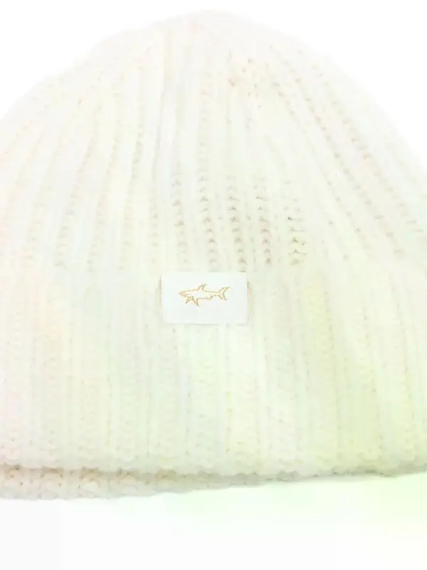 Paul & Shark Ribbed Wool-blend Beanie - Neutrals
