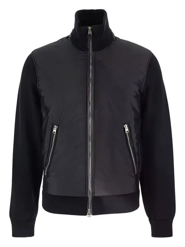 TOM FORD Knitted Paneled Zip-front Bomber Jacket