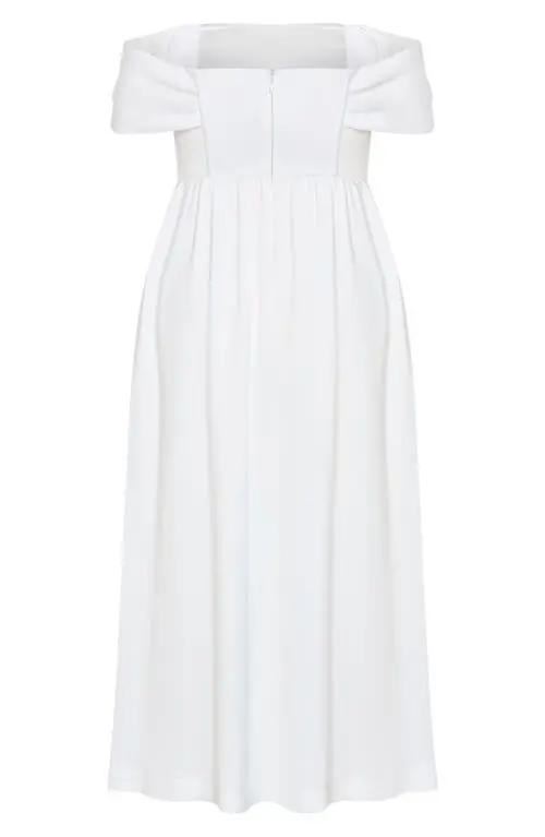 City Chic Corset Maxi Dress With Slit - Ivory