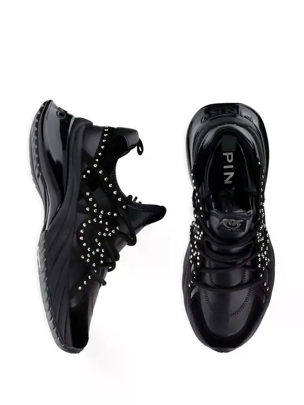 Pinko Rhinestone-embellished Lace-up Sneakers