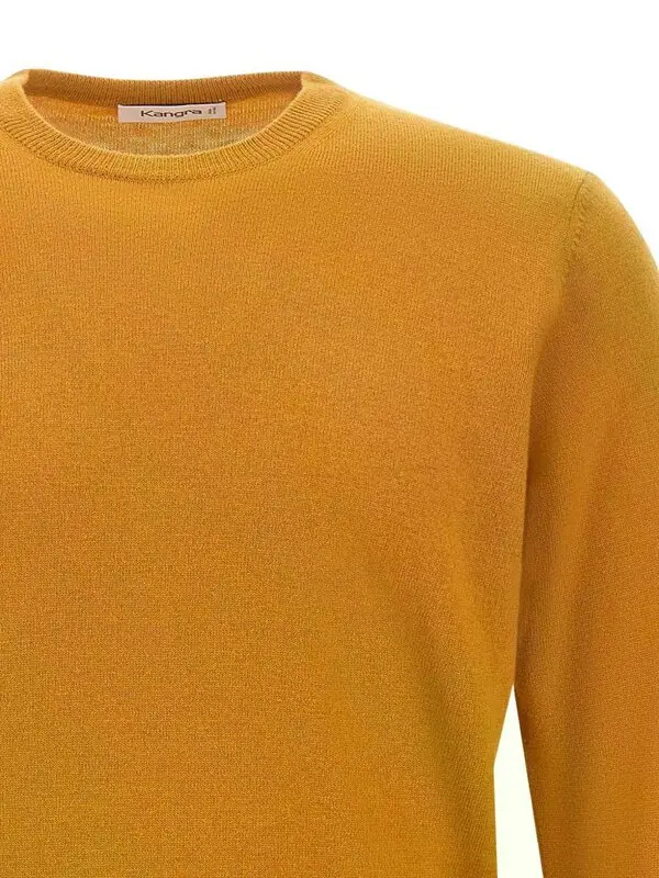 KANGRA Ribbed Crew-neck Sweater - Yellow
