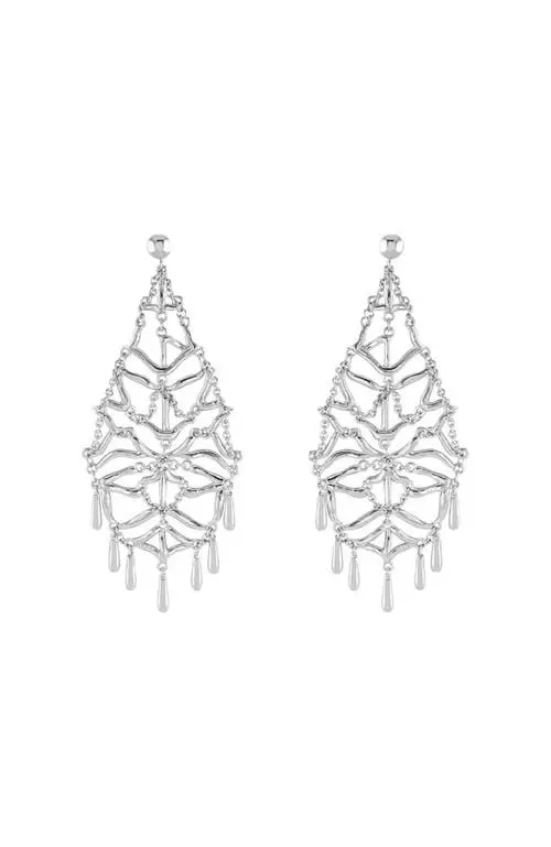 LUCY QUARTERMAINE Element Web Dangle Earrings - Sterling Silver