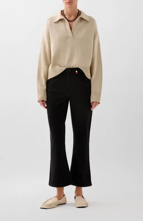 SCALPERS Ankle Flare Fit Denim Pant - Black