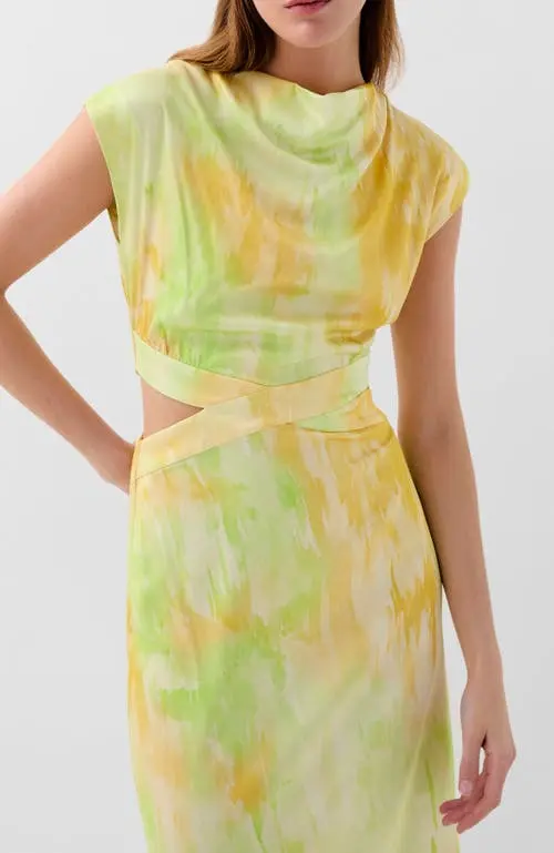 SCALPERS Tie-dye Print Sleeveless Dress - Lime