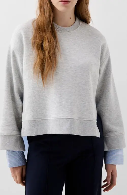 SCALPERS Cotton-blend Sweatshirt With Striped Shirt Back