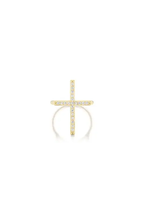 Sheryl Lowe Diamond Cross Cathedral Ring