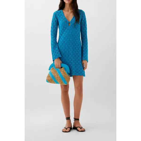 SCALPERS Star Guipour Mini Dress - Turquoise