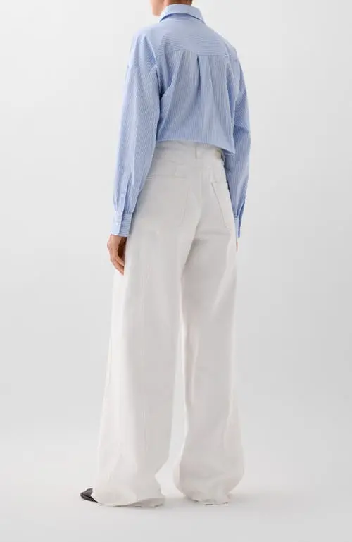SCALPERS Curvy Wide Leg Denim Pant - White