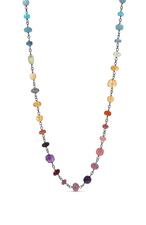 Sheryl Lowe Rainbow Mix Gemstone Necklace - Rainbox Mix/sterling Silver