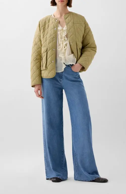 SCALPERS Quilted Nylon Jacket - Lightkhaki