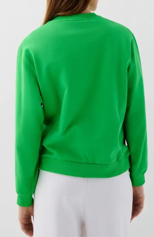 SCALPERS Cotton Sweatshirt With Pleated Sleeves And Front Print - Green