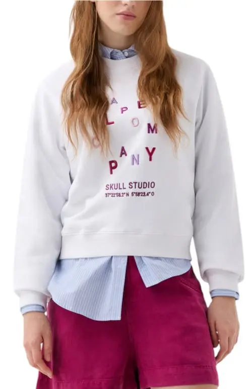 SCALPERS Multiletter Embroidered Sweater - White