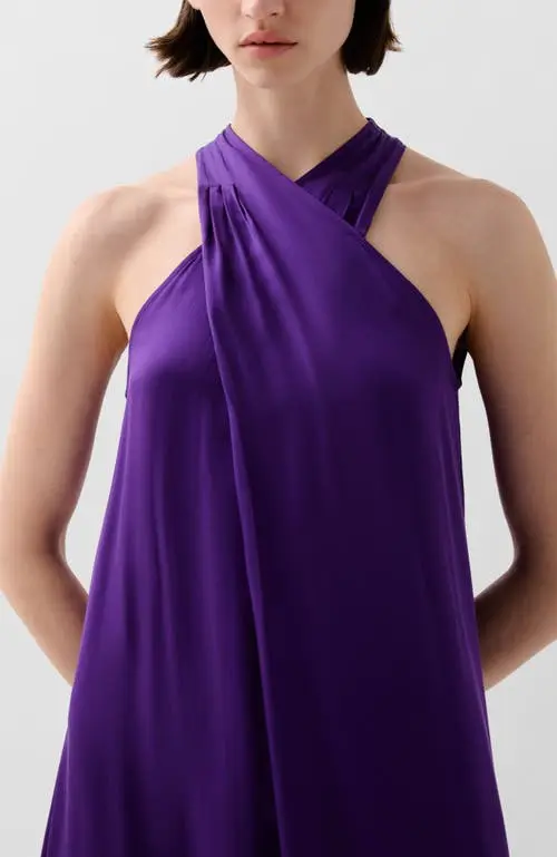 SCALPERS Slip Cross Midi Dress - Purple