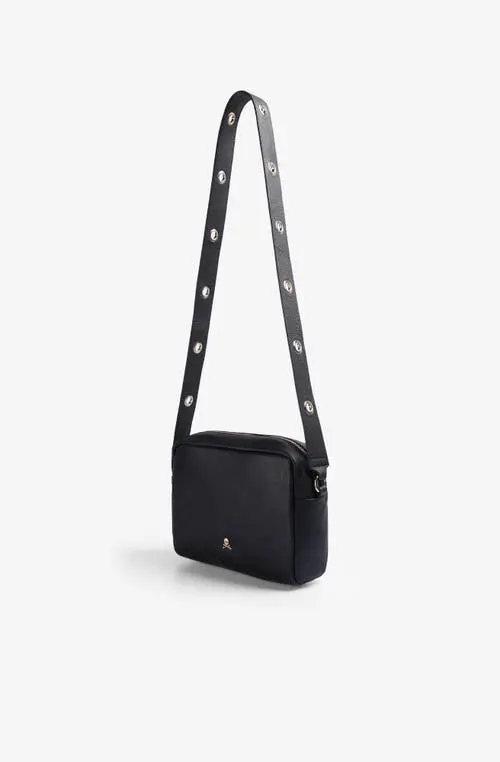 SCALPERS Crossbody Bag With Perforated Details - Black