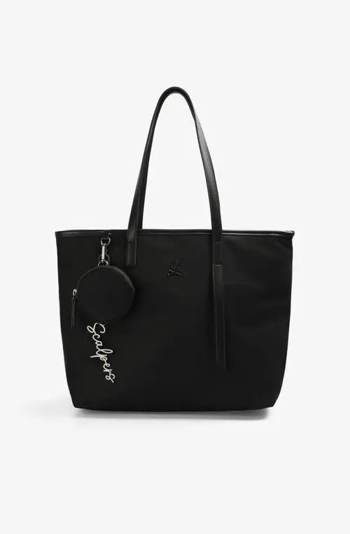 SCALPERS Metallic Nylon Tote Bag With Purse