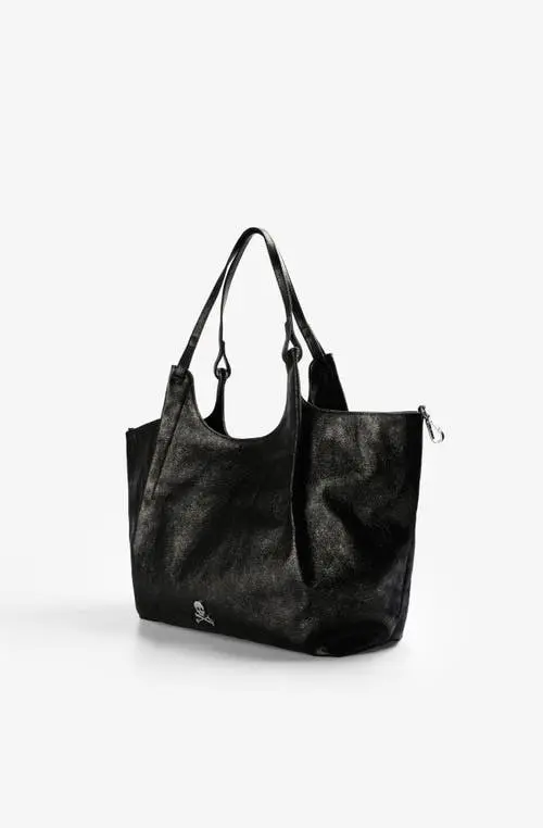 SCALPERS Cotton Shopper Bag With Glitter Finish