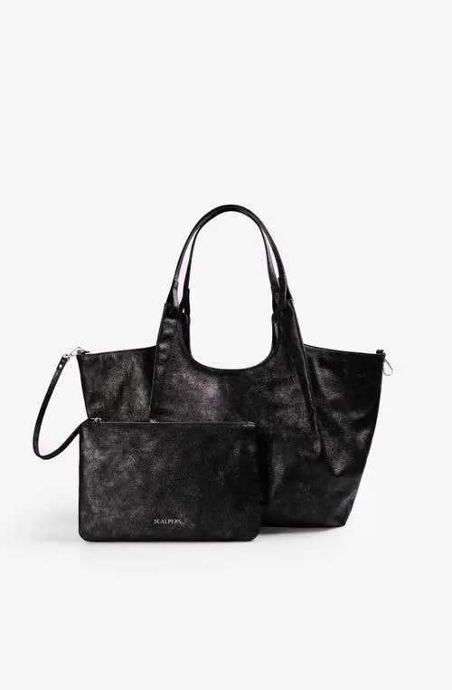 SCALPERS Cotton Shopper Bag With Glitter Finish