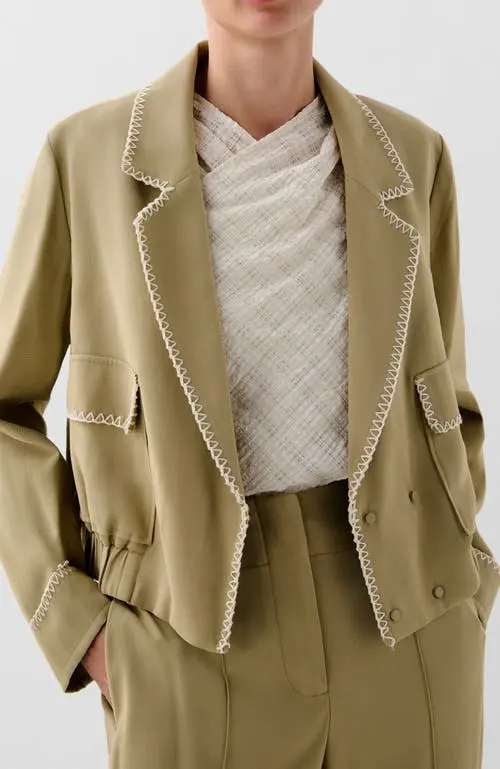 SCALPERS Safari Stitching Blazer - Khaki
