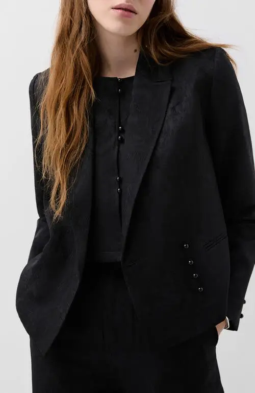 SCALPERS Jac Asian Jacquard Blazer - Black