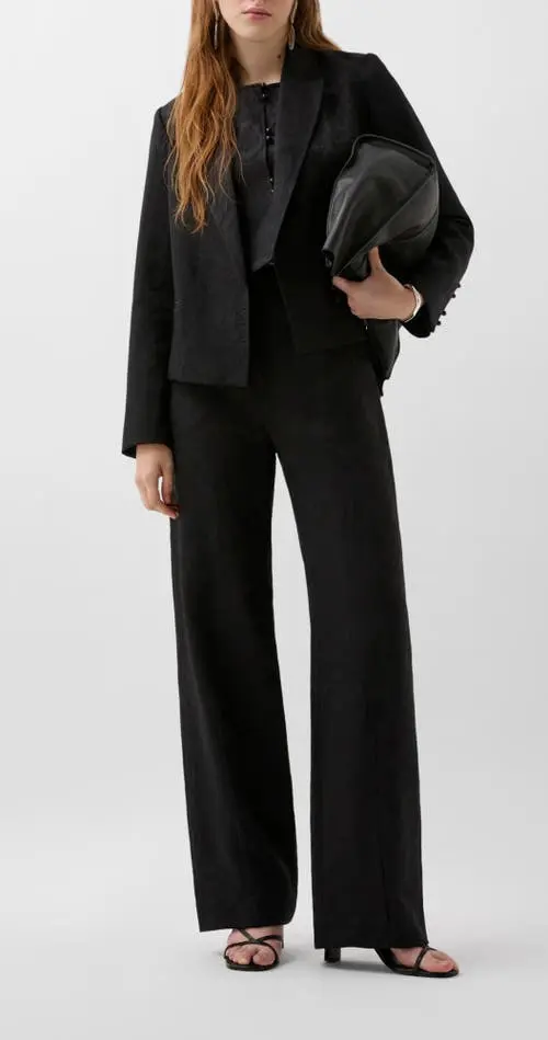 SCALPERS Jac Asian Jacquard Blazer - Black