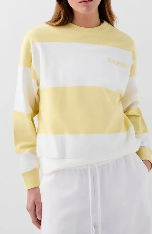SCALPERS Striped Logo Sweatshirt - Yellow