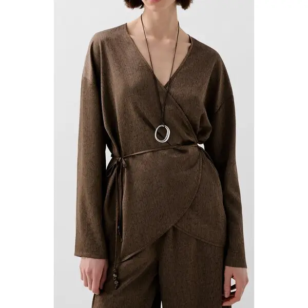 SCALPERS Asymmetrical V-neck Kaftan With Drawstring Waist