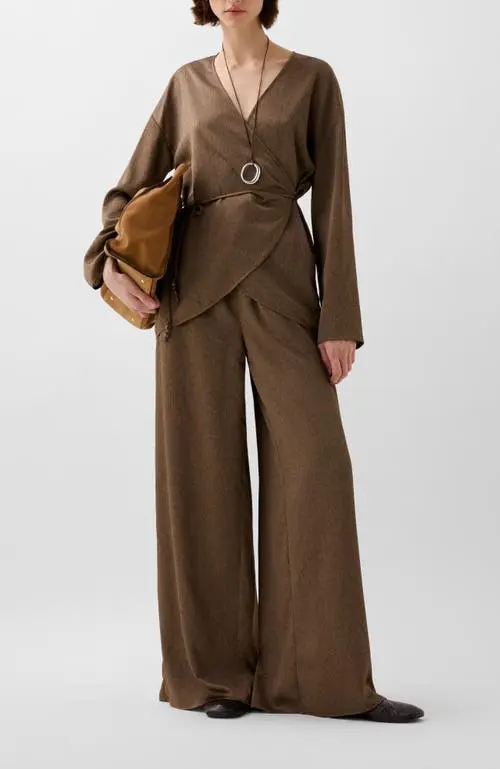 SCALPERS Asymmetrical V-neck Kaftan With Drawstring Waist