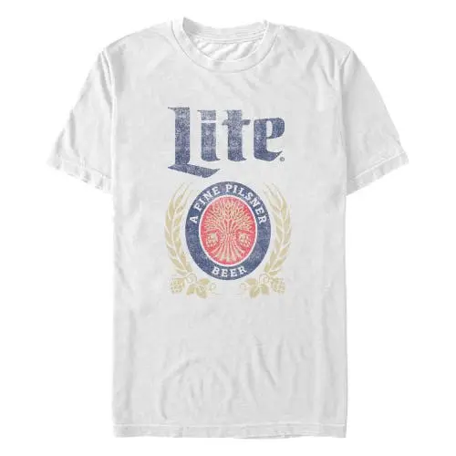 COORS BREWING COMPANY A Fine Pilsner Distressed Short Sleeve Graphic T-shirt - White