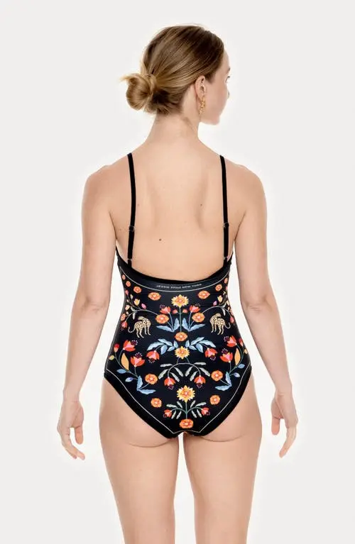 JESSIE ZHAO NEW YORK Night Imagination Reversible V-neck One-piece Swimsuit