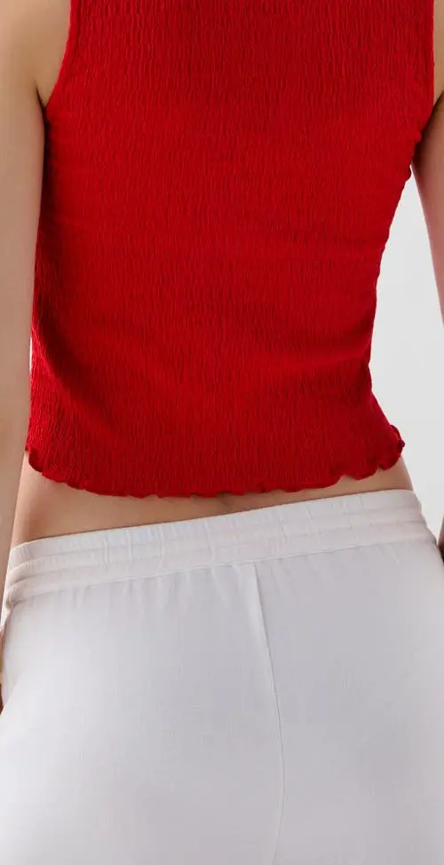 SCALPERS Sleeveless V-neck Knot Detail Top - Red