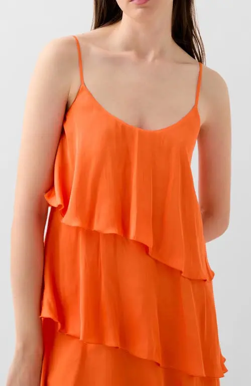 SCALPERS Ruffled Asymmetrical Hem Slip Dress