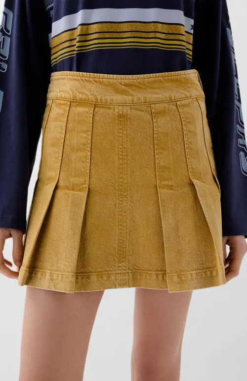 SCALPERS Mini Denim Skirt - Mustard