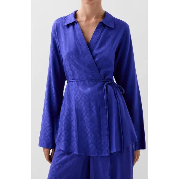 SCALPERS Jacquard Tie Waist Kaftan - Purple