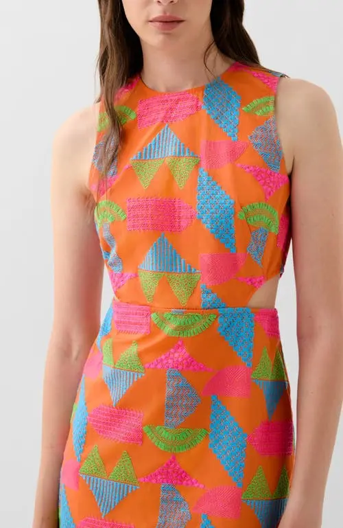 SCALPERS Embroidered Midi Dress