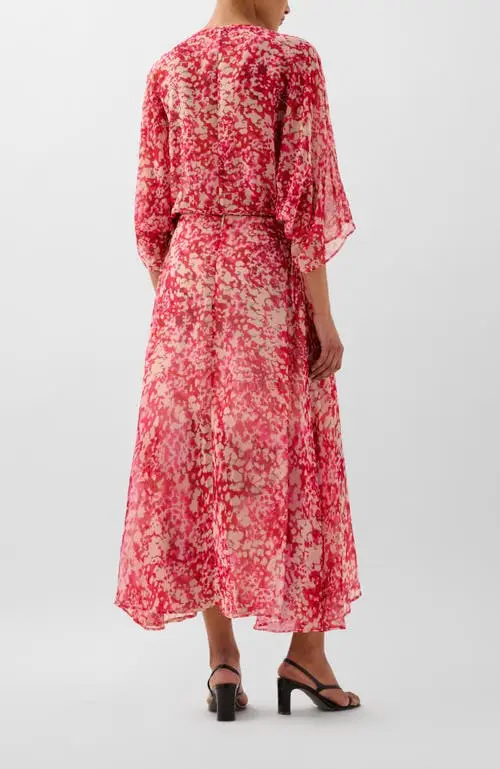 SCALPERS Printed Midi Skirt - Raspberry
