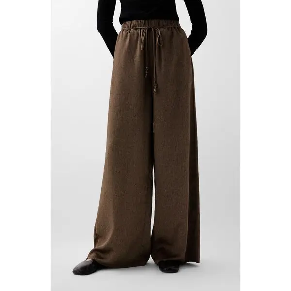 SCALPERS Crinkle Kaftan Pant - Khaki