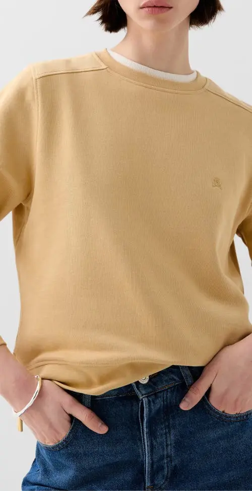 SCALPERS Regular-fit Cotton Sweatshirt - Mustard