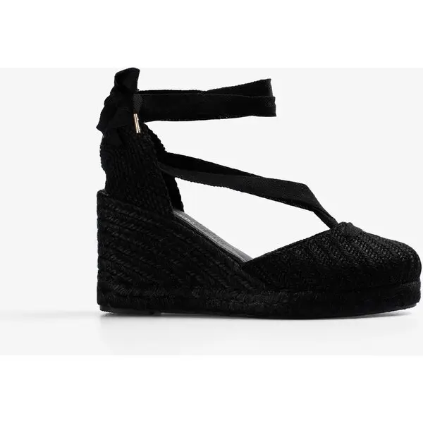 SCALPERS Espadrille Wedge Sandals With Ankle Tie
