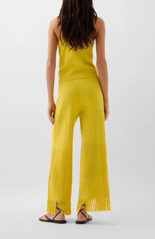 SCALPERS Pointelle Knit Top - Yellow