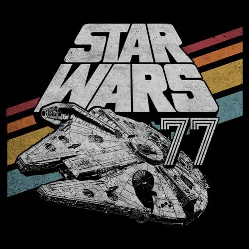 STAR WARS Retro 77 Millennium Falcon Stripes Graphic Tee - Black