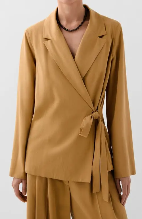 SCALPERS Tencel Belted Blazer - Beige