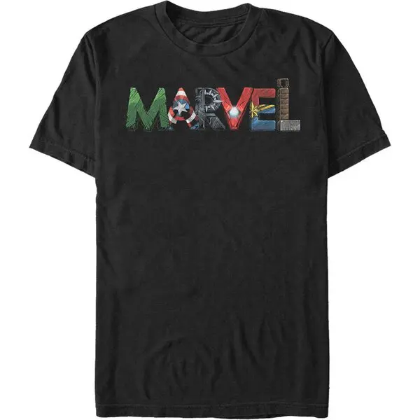 MARVEL Logo Hero Font Short Sleeve Graphic T-shirt