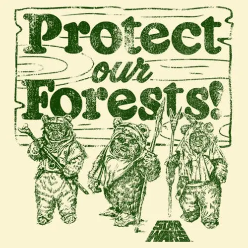 STAR WARS Ewok Protect Our Forests Short Sleeve Graphic T-shirt - Cream