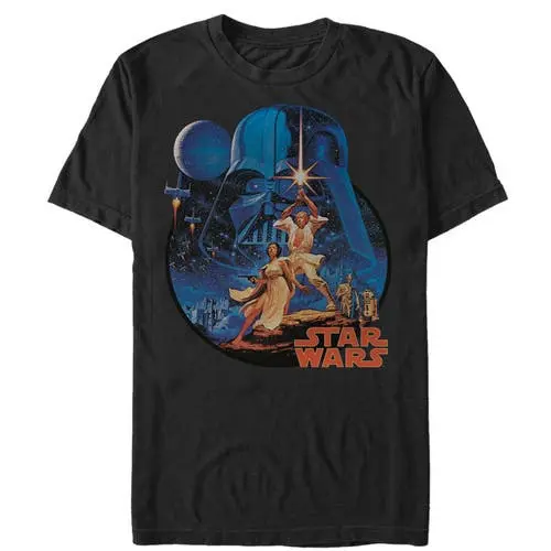 STAR WARS Vintage Art Short Sleeve Graphic T-shirt - Black