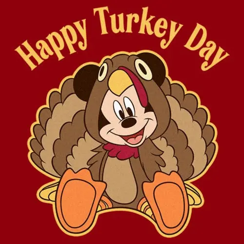 MICKEY & FRIENDS Happy Turkey Day Short Sleeve Graphic T-shirt
