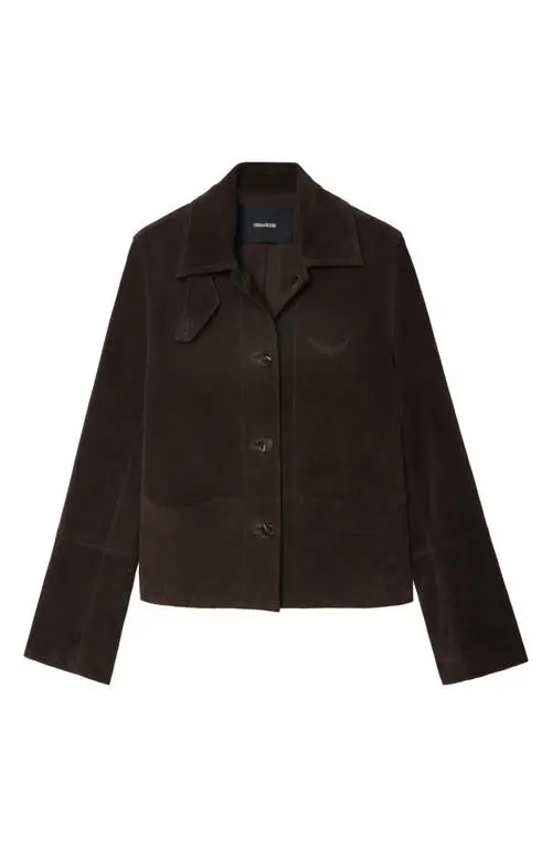 Zadig&Voltaire Lessa Suede Jacket - Dark Chocolate