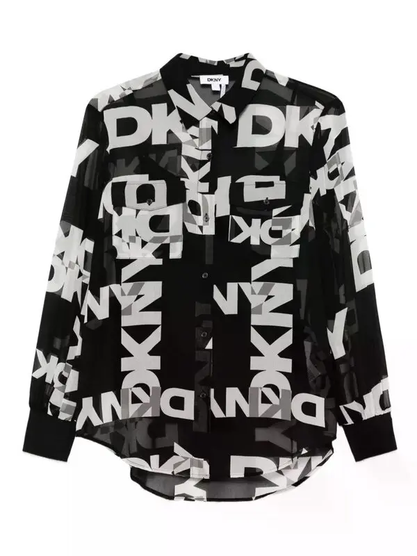 Dkny Logo-print Button-down Shirt