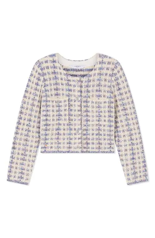 LK BENNETT Millie Fluffy Tweed Cardigan